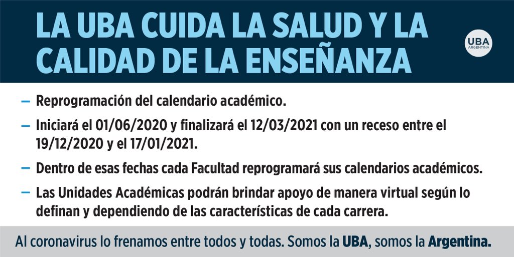 La UBA adelantó el calendario académico 2020 – Pirámide Invertida